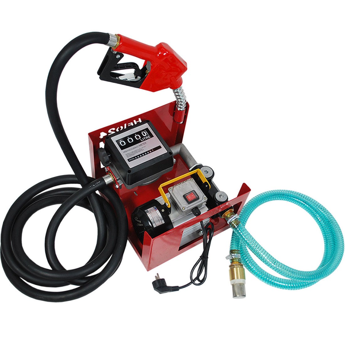 Pompa transfer motorina 60l/minut cu contor mecanic si filtru ...