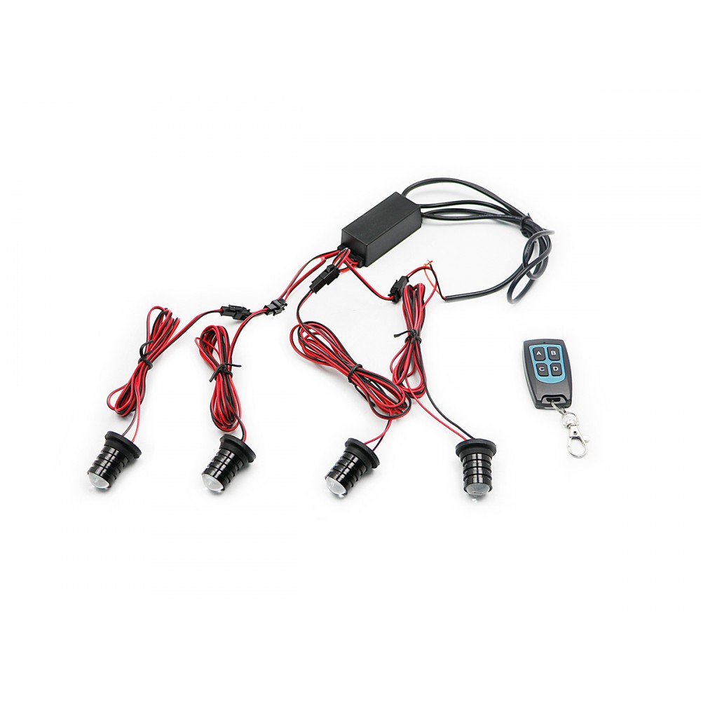 Stroboscoape auto 12v rotunde culoare lumina galben